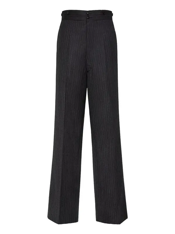 MAISON MARGIELA Barathea High Waist Trousers - Blue