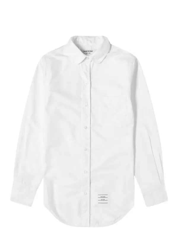 Thom Browne Long Sleeve Shirt With Stripe Detail - White