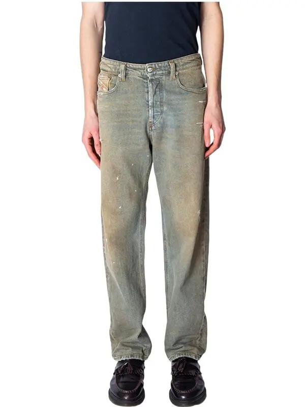 DIESEL® D-ark Straight-leg Distressed Jeans - Gray