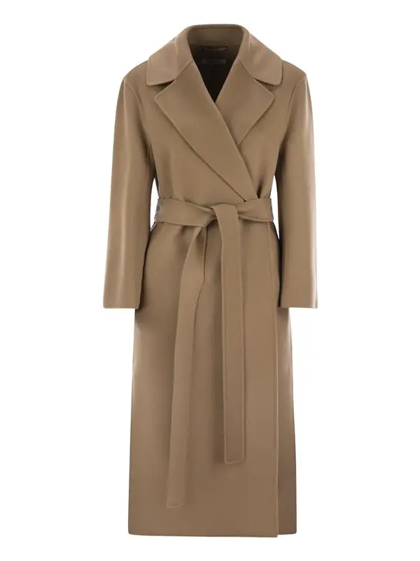 Max Mara Livia Belted Long-sleeved Coat - Camel