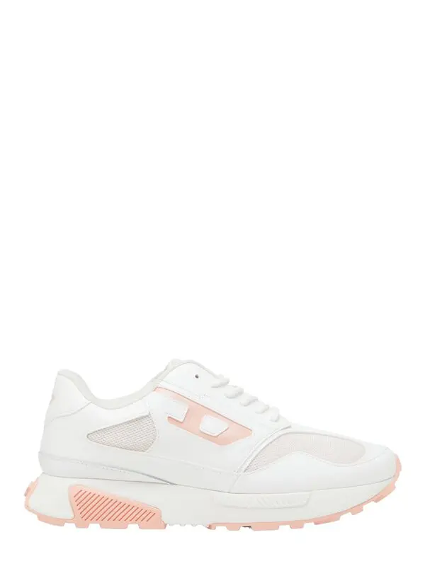 DIESEL® S-tame-d Running Sneakers With Metallic D Branding - White/pink