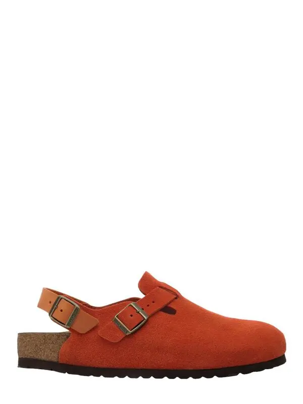 BIRKENSTOCK Tokio Buckle-strap Suede Clogs - Rust Brown/ Burnt Orange