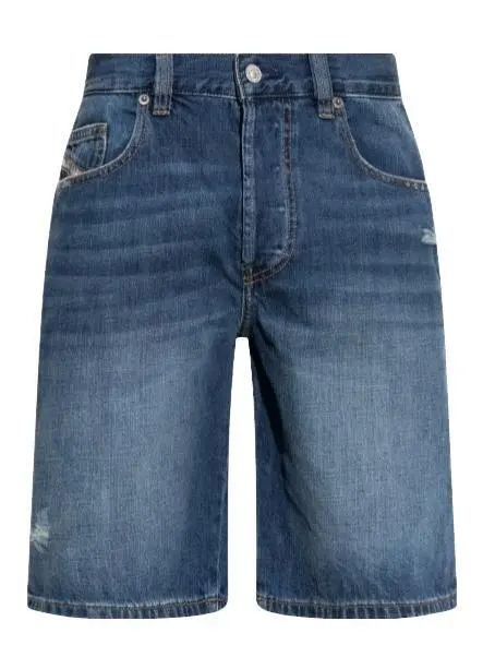 DIESEL® Button-fastening Five-pocket Denim Shorts - Blue