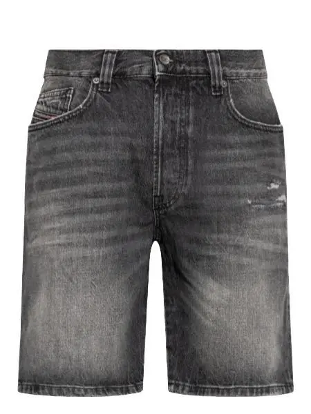 DIESEL® Denim Shorts With Belt Loops - Black