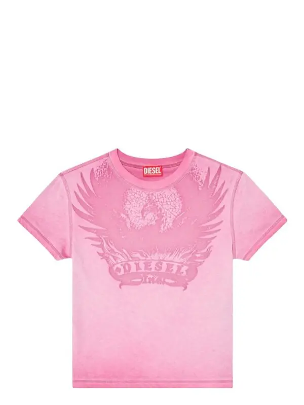 DIESEL® Devoré Phoenix" Slim Fit T-shirt - Fuchsia