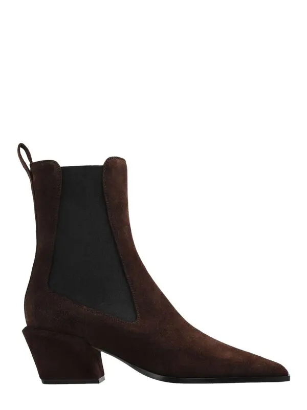 Paris Texas Suede Ankle Boots With Block Heel - Brown