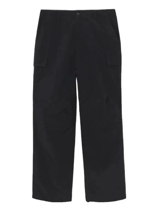 Burberry Nylon Cargo Trousers With Embroidered Equestrian Knight Design - Navy