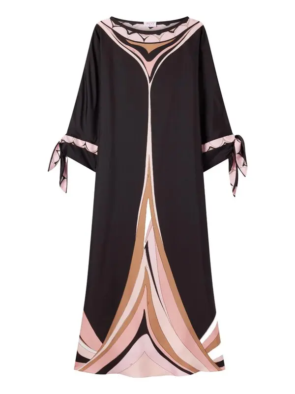 Emilio Pucci Fari' Print Silk Kaftan - Black