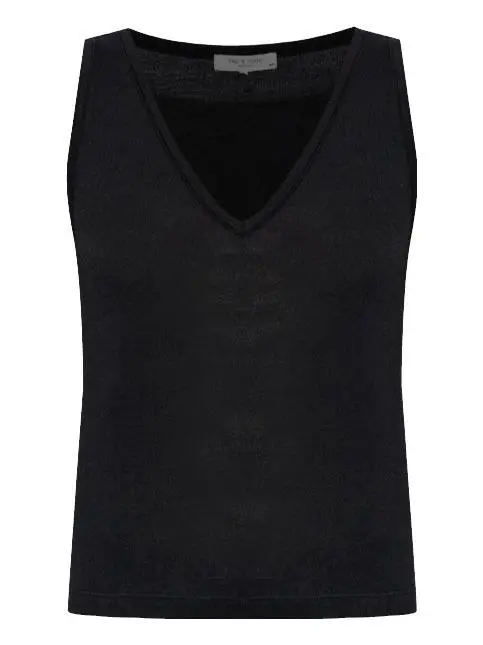 RAG  BONE Rag & Bone Sleeveless V-neck Top - Black