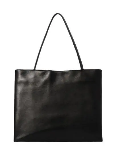 THE ROW Leather Cecily Top Handle Bag - Black