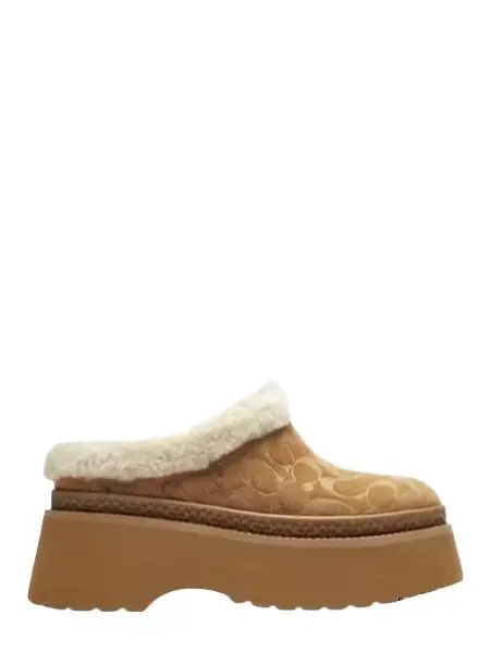 COACH Logo Signature Platform Clogs - Tobacco Color
