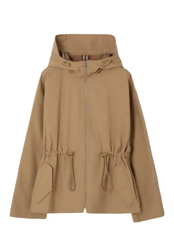 Burberry Cotton Blend Hooded Jacket - Archive Beige