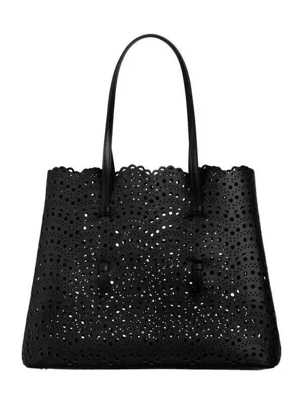 Alaïa Mina 37 Bag In Vienne Wave Calfskin - Black