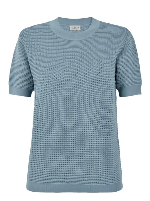 P.a.r.o.s.h Textured Short-sleeve Knit Sweater - Blue