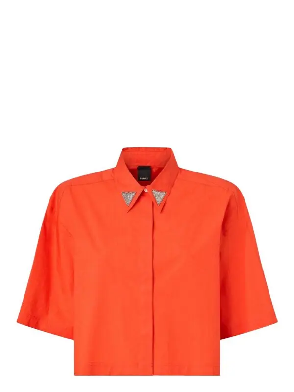 Pinko Embellished Cropped Shirt - Orange