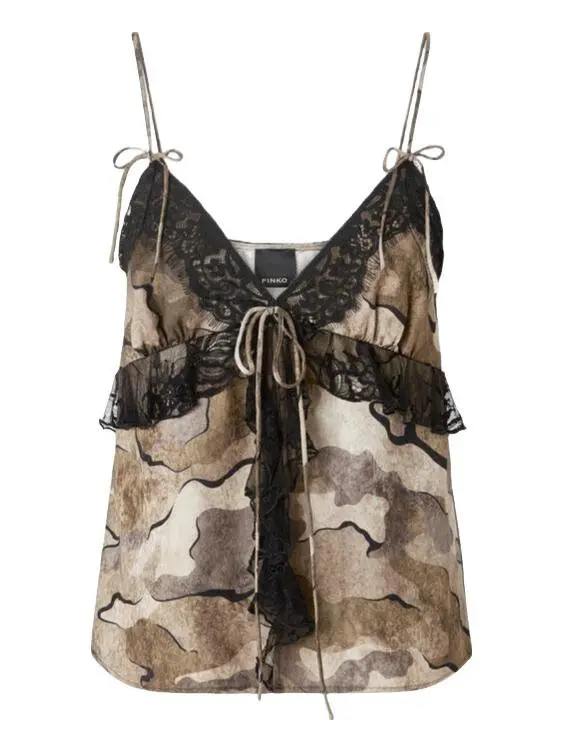 Pinko Lace Trim Camisole Top - Multicolor