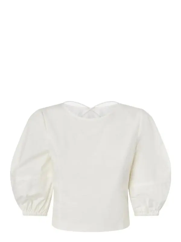 Pinko Open-back Puff Sleeve Top - White