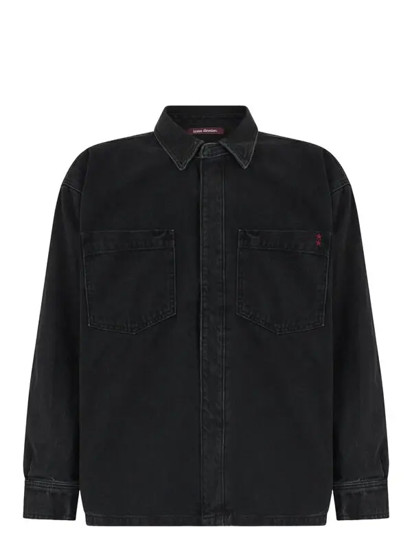 ICON DENIM LOS ANGELES Long-sleeved Denim Shirt - Black