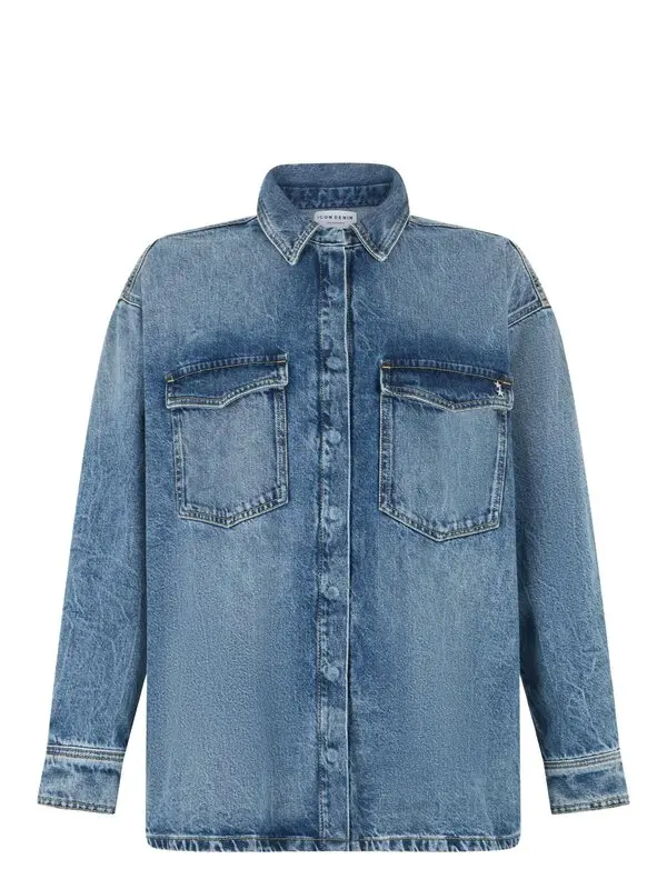 ICON DENIM LOS ANGELES Brian Western Denim Shirt - Blue