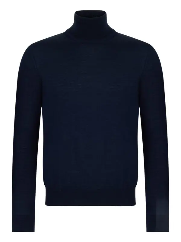 ROBERTO COLLINA High Neck Knitted Sweater - Dark Blue