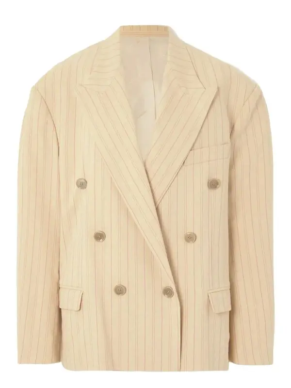 Isabel Marant Étoile Klero Striped Double-breasted Blazer - Nude