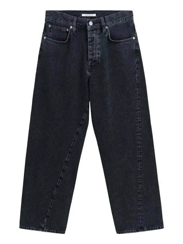 SUNFLOWER Wide Twist Belt Loop Jeans - Black