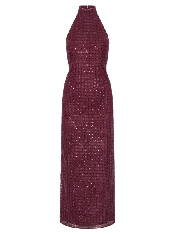 ROTATE BY BIRGER CHRISTENSEN Beaded Maxi Dress - Zinfandel