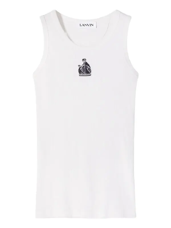 LANVIN Sleeveless Embroidered Vest - White