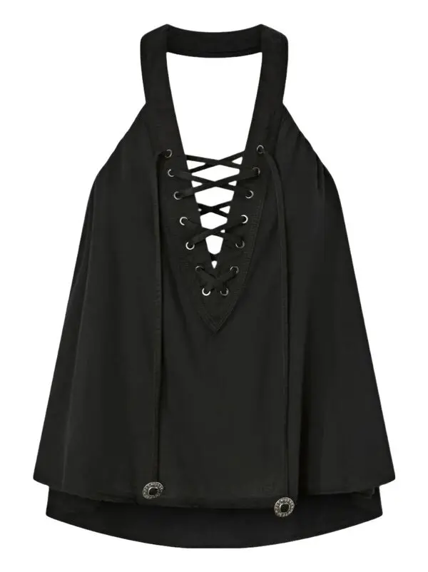 Pinko Lace-up Halter Neck Top - Black