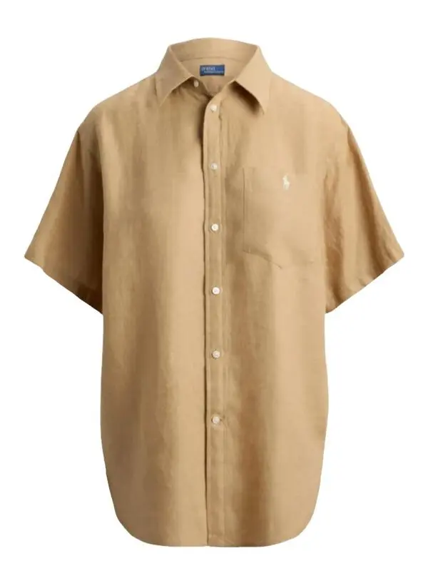 Polo Ralph Lauren Embroidered Detail Short Sleeve Shirt - Nude
