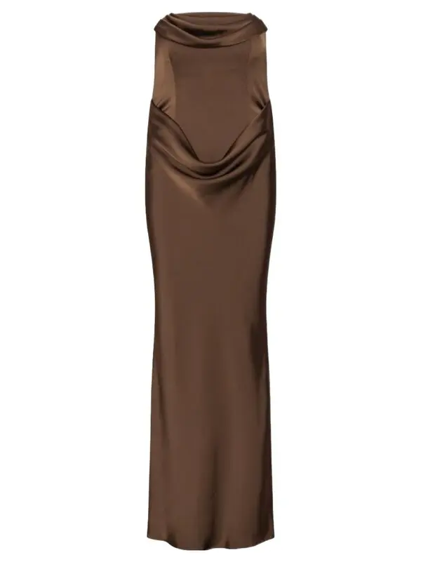 ROTATE BY BIRGER CHRISTENSEN Strapless Corsage Maxi Dress - Chicory Brown