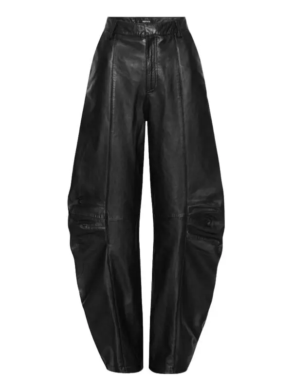 ROTATE BY BIRGER CHRISTENSEN Leather Cargo Trousers - Black
