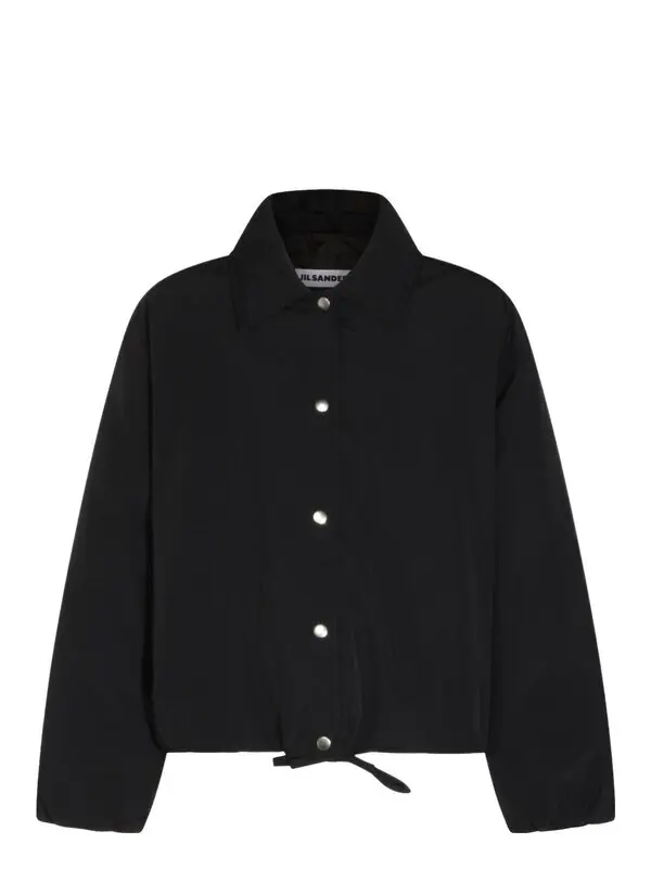JIL SANDER Snap-front Drawstring Jacket - Black