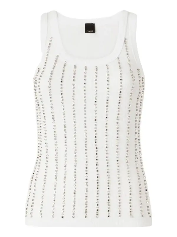 Pinko Sleeveless Embellished Top - White