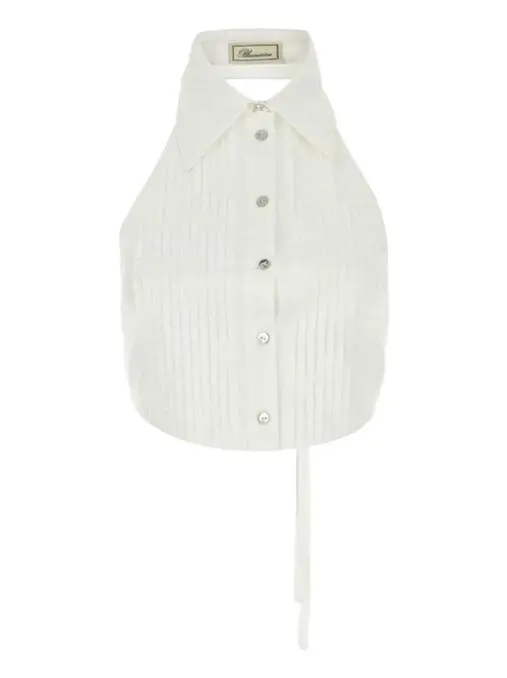 Blumarine Strappy Cropped Gilet Jacket - White