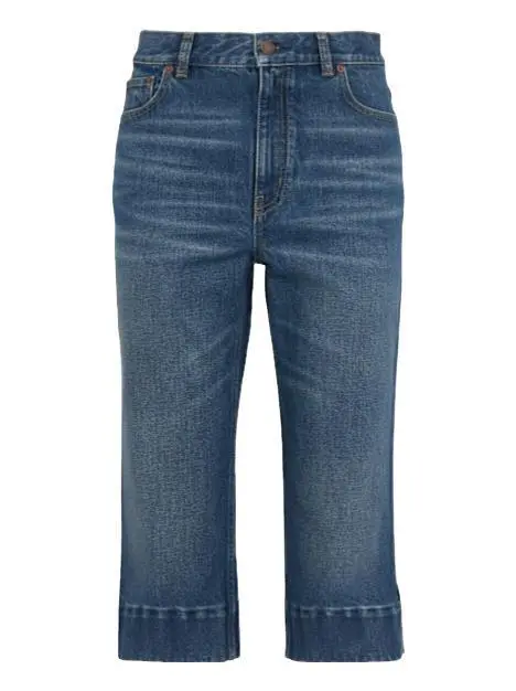 Chloé Cotton Denim Shorts - Blue