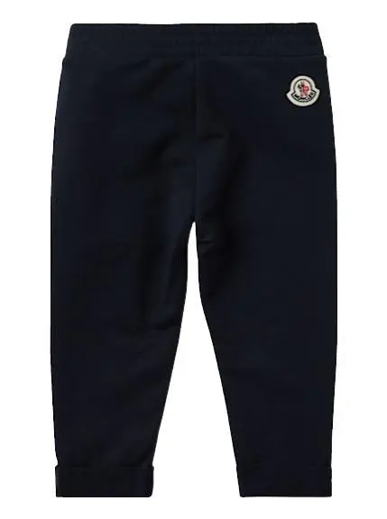 Moncler Cotton Sweatpants With Tricolour Trim - Black