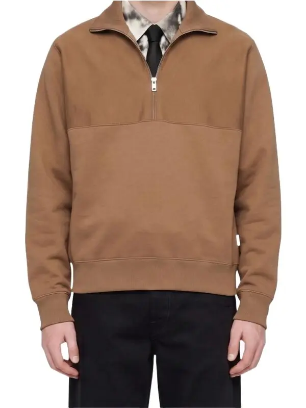 JIL SANDER Quarter-zip Sweatshirt - Brown