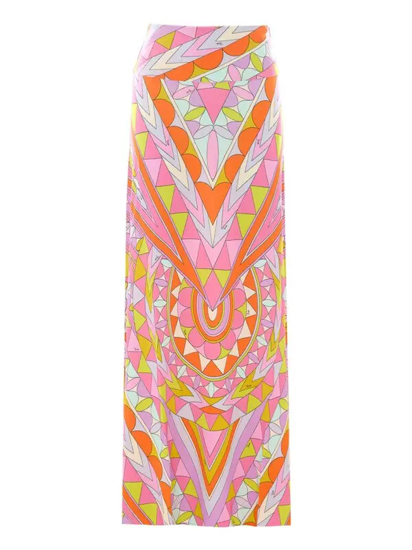 Emilio Pucci Geometric Print Midi Skirt - Pink
