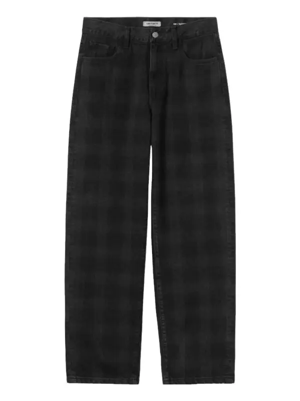 Carhartt Work In Progress Logo-patch Check Jeans - Black