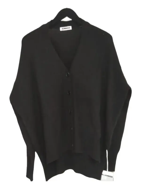 JIL SANDER V-neck Knitted Cardigan - Black
