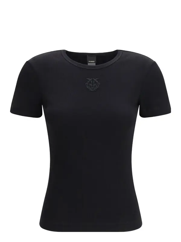 Pinko Short Sleeve Crewneck T-shirt - Black
