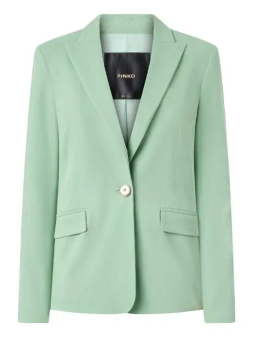 Pinko Single-breasted Blazer With Notched Lapel - Green