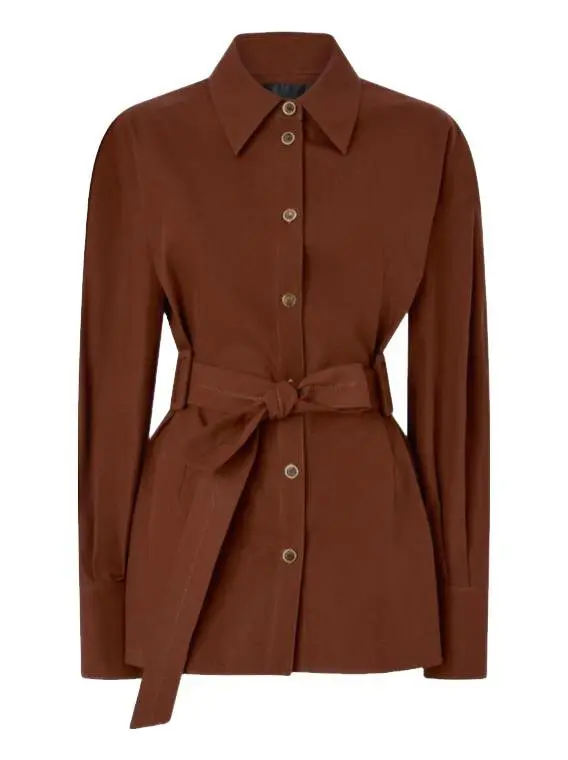 Pinko Cheryl Belted Overshirt - Brown