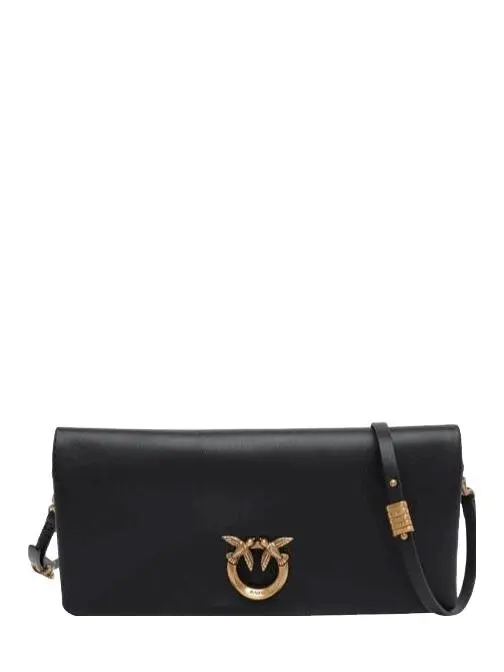Pinko Love Bag Click Soft Horizontal Medium Crossbody Bag - Black