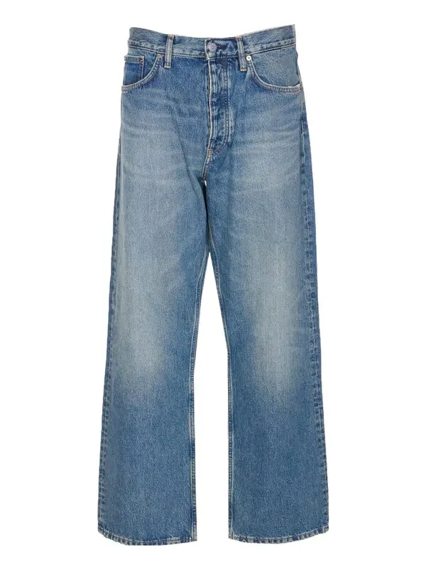 SUNFLOWER Belt Loop Loose Straight Leg Jeans - Blue