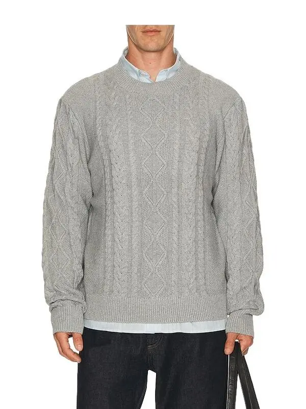 ASHER Andre Cable Knit Sweater - Grey