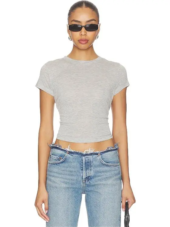 AGOLDE Adine Shrunken Tee - Grey