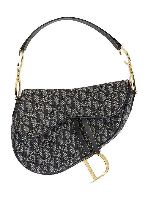 FWRD RENEW Dior Trotter Oblique Saddle Bag - Blue