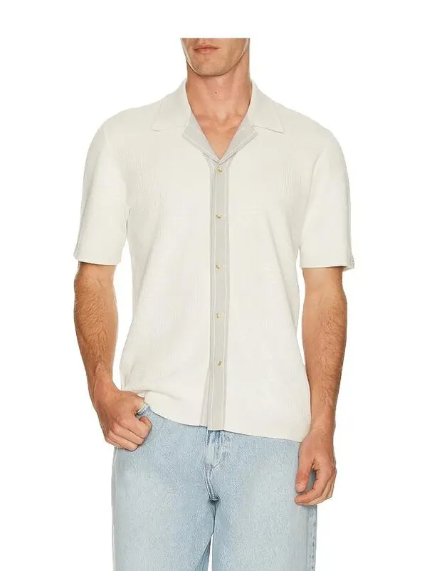 Rag & Bone Blocked Harvey Camp Shirt In . Also - Brown